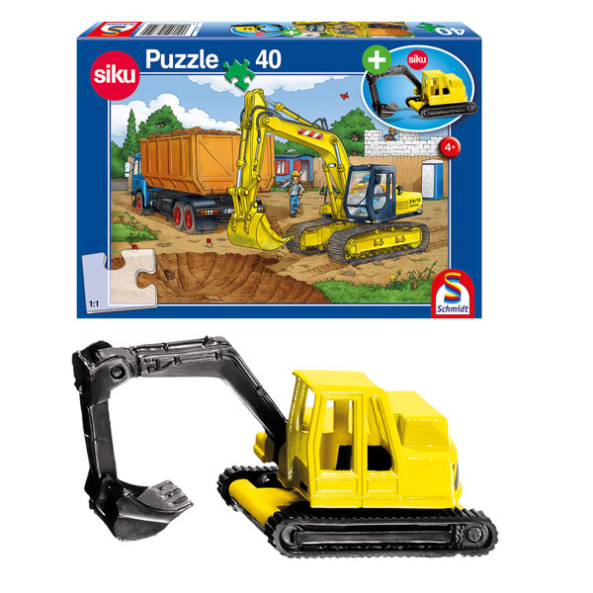 Siku Puzzle 40er mit Siku Bagger, 12,49