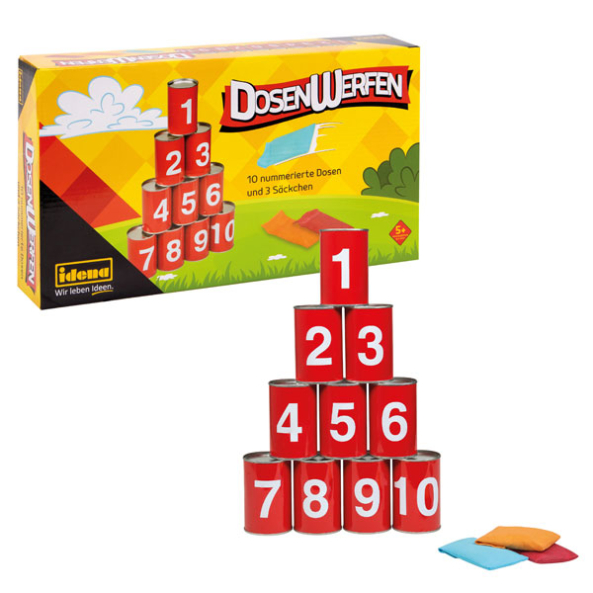 Idena Dosenwerfen 10 Dosen und 3 Säckchen, 12,99